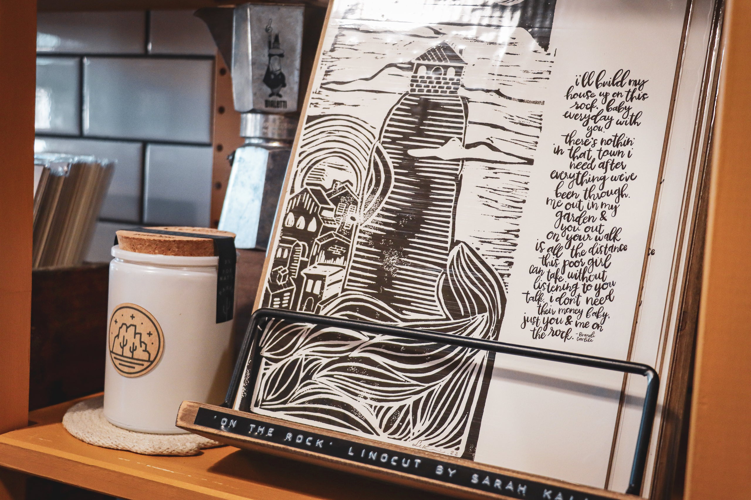 'On the Rock' Linocut Print | Crosshatch Coffee Co.